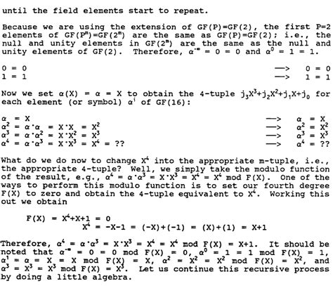 modular arithmetic modulo calculation on a polynomial in nasa tutorial on reed solomon codes