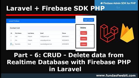 Laravel Firebase PHP 6 CRUD Delete Data From Realtime Database In