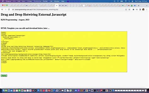 drag and drop via hotlinked external javascript tutorial robert james metcalfe blog