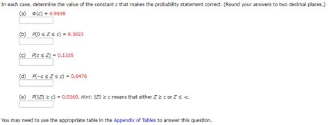 solved in each case determine the value of the constant c