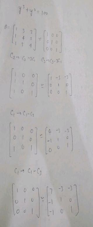 transform [ 1 1 2 2 1 3 3 2 4 ] into an upper triangular matrix by suitable column