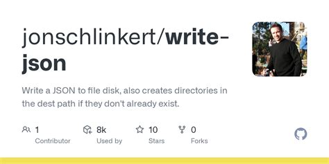 Github Jonschlinkert Write Json Write A Json To File Disk Also