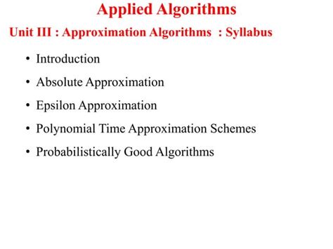approximation algorithms ppt
