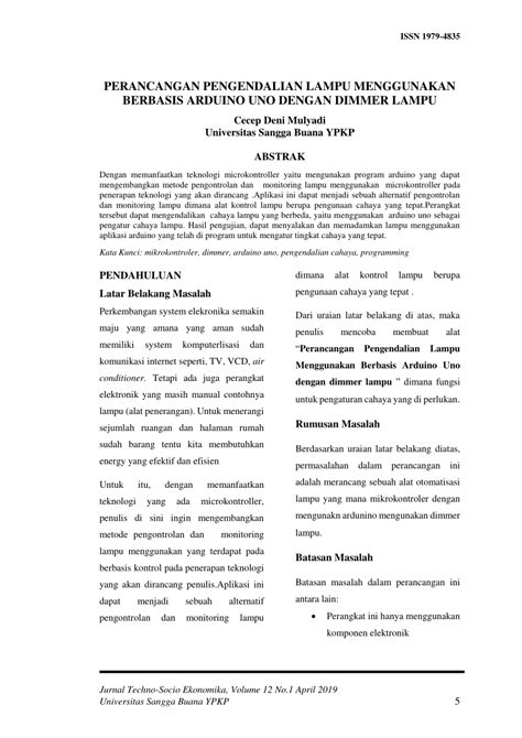 pdf perancangan pengendalian lampu menggunakan berbasis arduino uno dengan dimmer lampu