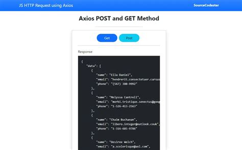 JS Request Using Axios POST And GET Method Tutorial SourceCodester