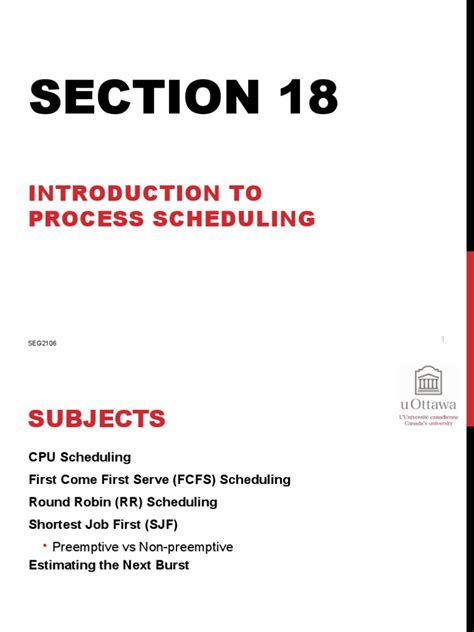 section 18 introduction to process scheduling pdf scheduling computing concurrency