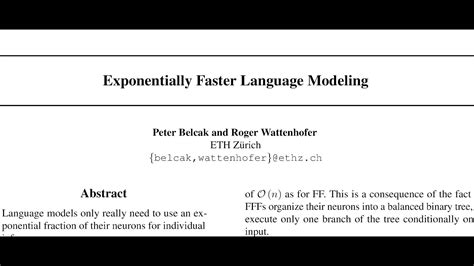 [short] exponentially faster language modeling youtube