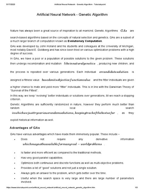 artificial neural network genetic algorithm tutorialspoint pdf genetic algorithm