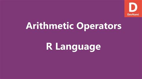 R Programming Arithmetic Operators YouTube