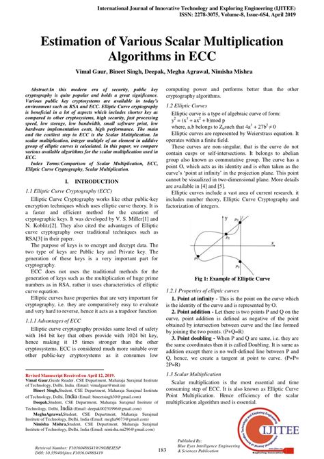 pdf comparative analysis of various scalar multiplication algorithms in ecc