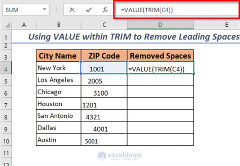 How To Remove Leading Spaces In Excel 4 Methods ExcelDemy