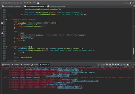 Bug Error De Compilacion Java Y JDBC Trabajando Con Una Base De