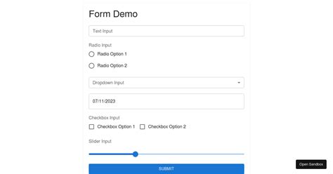 React Form Codesandbox