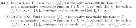 solved 6 a let e [1 ∞ find a sequence {fn}n of