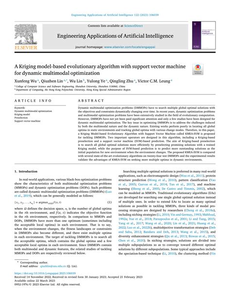 pdf a kriging model based evolutionary algorithm with support vector machine for dynamic