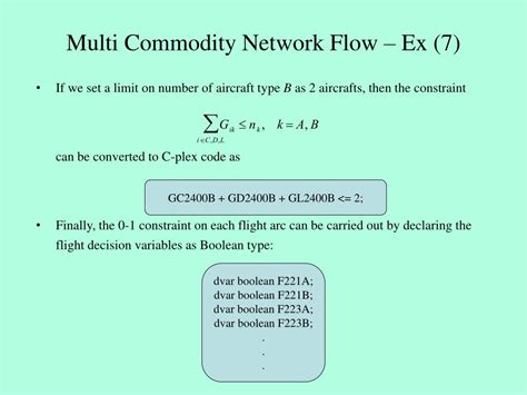 ppt solving fleet assignment problem with multicommodity network flow model powerpoint