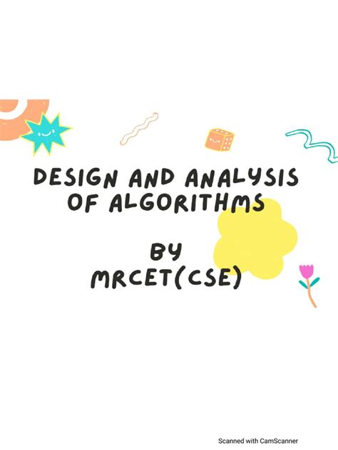 design and analysis of algorithms pdf