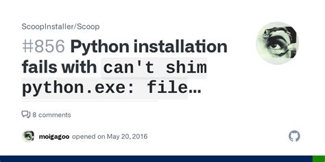 python installation fails with `can t shim python exe file doesn t exist` after `creating shim