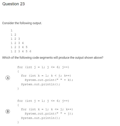 solved question 23 consider the following output
