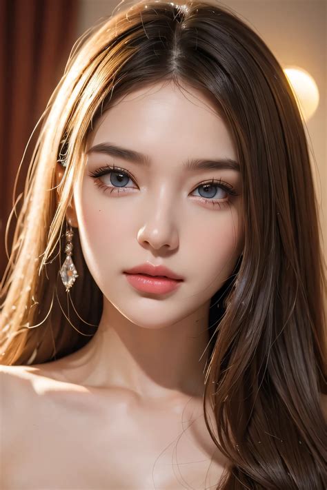 A Woman With Long Hair And Blue Eyes Posing For A Picture Seaart Ai