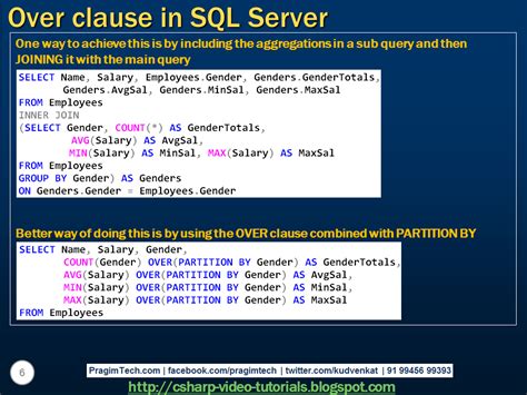 sql server net and c video tutorial over clause in sql server 12322 hot sex picture