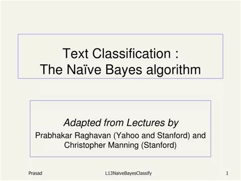 Ppt Text Classification The Na Ve Bayes Algorithm Powerpoint
