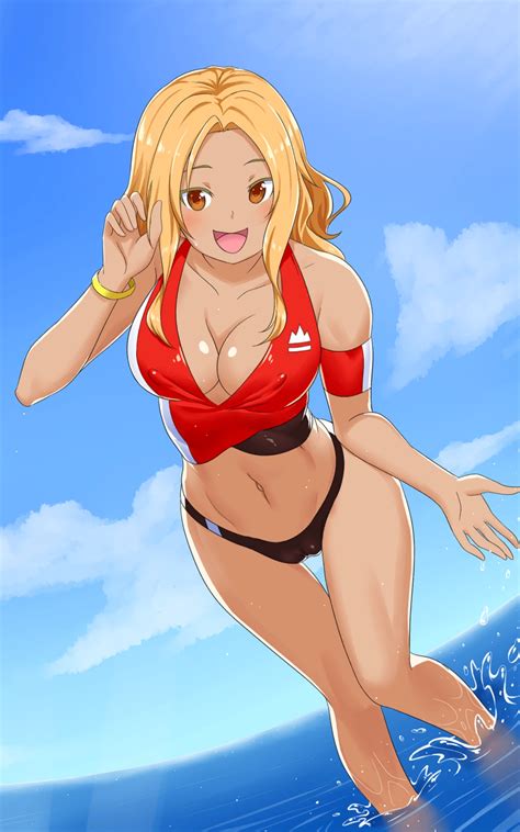 Rule 34 1girls Beach Blonde Hair Blue Sky Booty Calls Breasts Cloud Dark Skin Dutch Angle