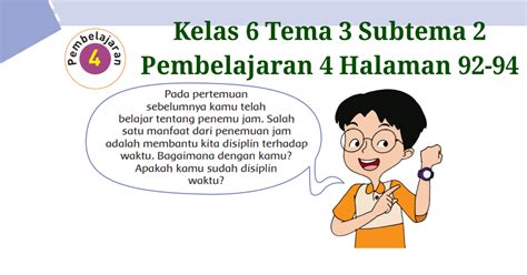 Kunci Jawaban Buku Tematik Tema 3 Kelas 6 Halaman 92 93 94 Koesrow