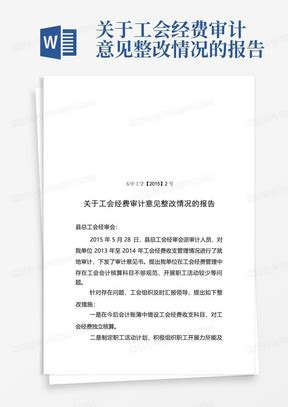 审计整改报告Word模板下载 熊猫办公