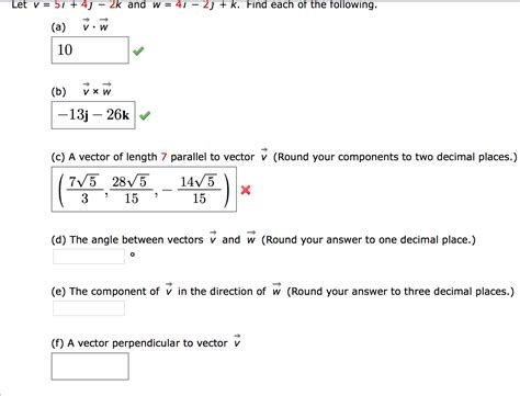 solved let v 5i 4j 2k and w 4i 2j k find each