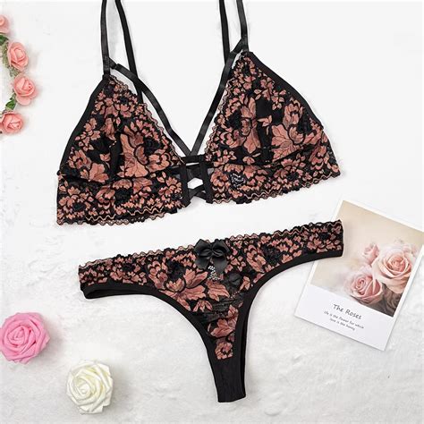 Plus Size Floral Print Sexy Lingerie Set Womens Plus Semi Sheer Slight Stretch Sexy Lingerie