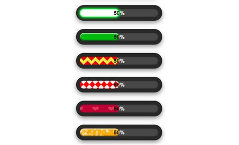 jquery css3动感实用的进度条插件 10种漂亮外观 html5资源教程