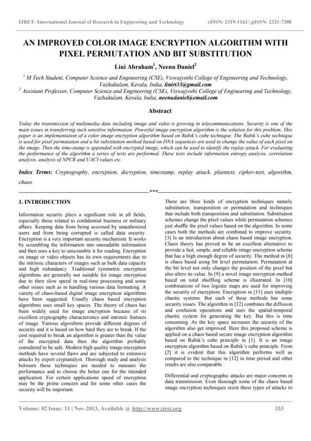 an improved color image encryption algorithm with pdf