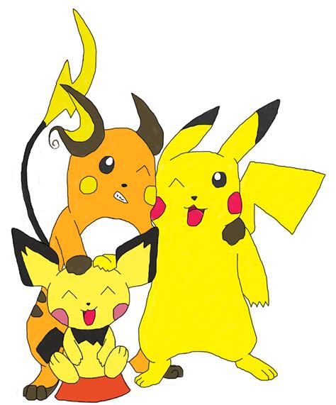 Pichu Pikachu And Raichu Bros By Wolfwithin7 On Deviantart