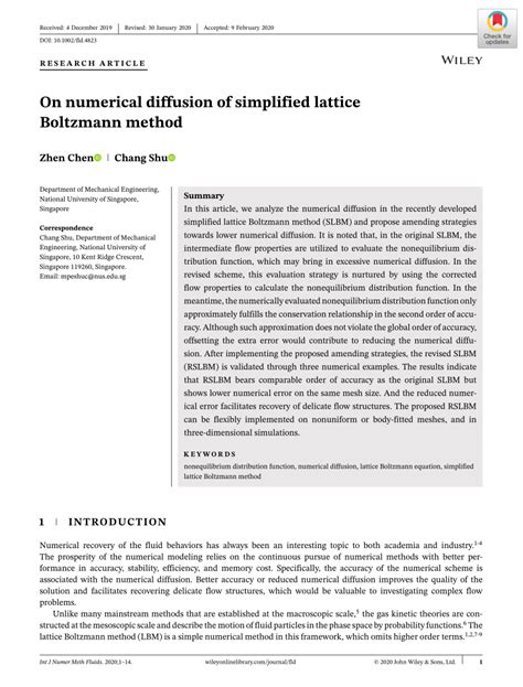 pdf on numerical diffusion of simplified lattice boltzmann method