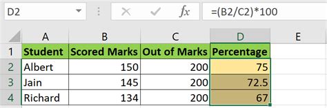 how to calculate percentage on excel sheet