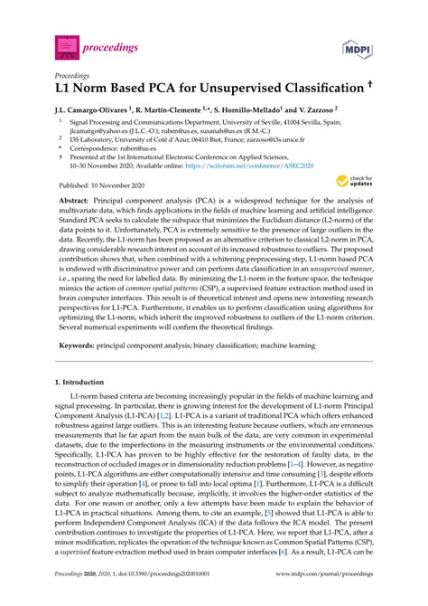 pdf l1 norm based pca for unsupervised classification