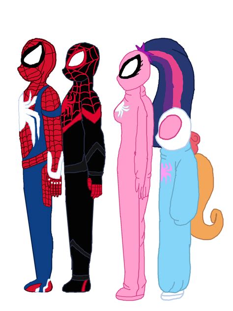 Spider Men And Spider Girls Colored By Alvaxerox On Deviantart