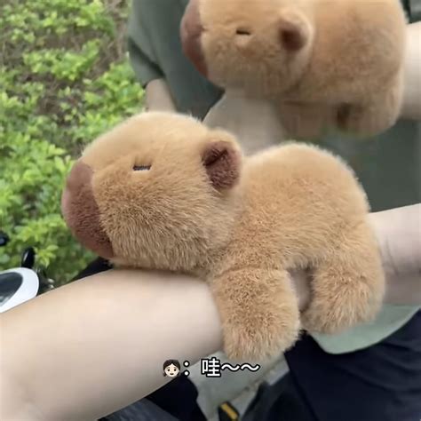抖音爆款网红卡皮巴拉啪啪圈水豚啪啪手环动物毛绒玩具啪啪圈批发 阿里巴巴