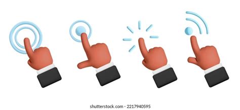 Collection 3d Vector Touch Click Pointing Stock Vector Royalty Free