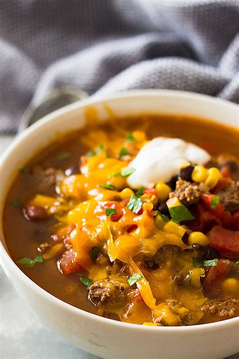 10 Tasty Taco Soups To Spice Up Your Dinner Routine Crockpot Soup Recipes Soup Dinner Easy