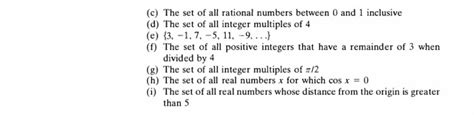 solved 4 describe the following sets by writing them in the