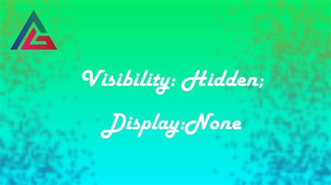 Visibility Hidden And Display None Difference YouTube