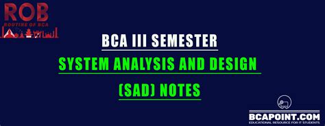 bca third semester system analysis and design notes 2023 bca notes bcapoint