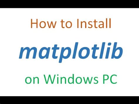 How To Install Matplotlib On Windows PC YouTube