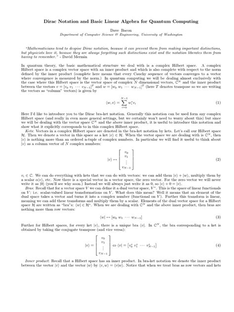 dirac notation and basic linear algebra for quantum computing pdf eigenvalues and