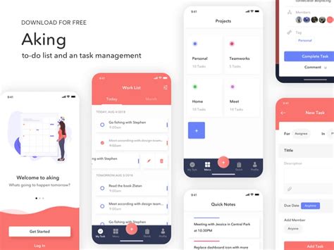 Aking To Do List App Free UI Kit Uistore Design