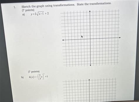 Solved 1 Sketch The Graph Using Transformations State The Chegg