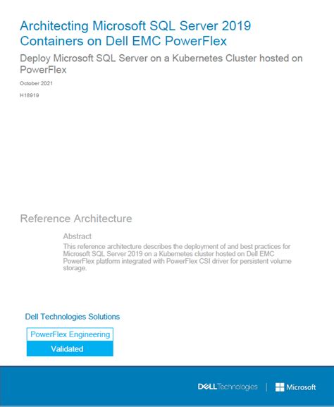 Architecting Microsoft Sql Server 2019 Containers On Dell Emc Powerflex Dell Technologies Info Hub