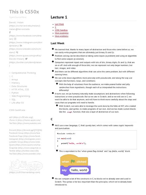 lecture 1 cs50x pdf pdf integer computer science parameter computer programming